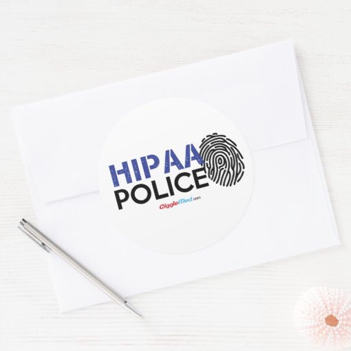 HIPAA Police Classic Round Sticker | Zazzle