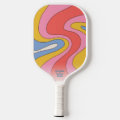 Hippie 70s Style Wavy Mod Pattern Custom Text Name Pickleball Paddle ...