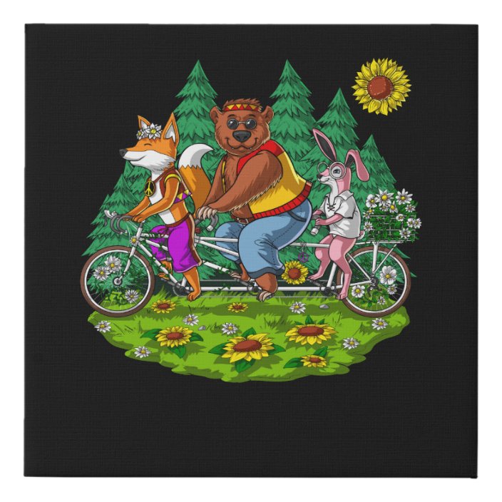 Hippie Animals Faux Canvas Print | Zazzle.com