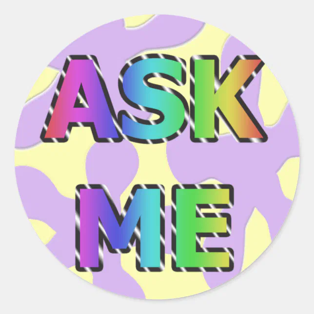 Hippie Ask Me Stickers | Zazzle
