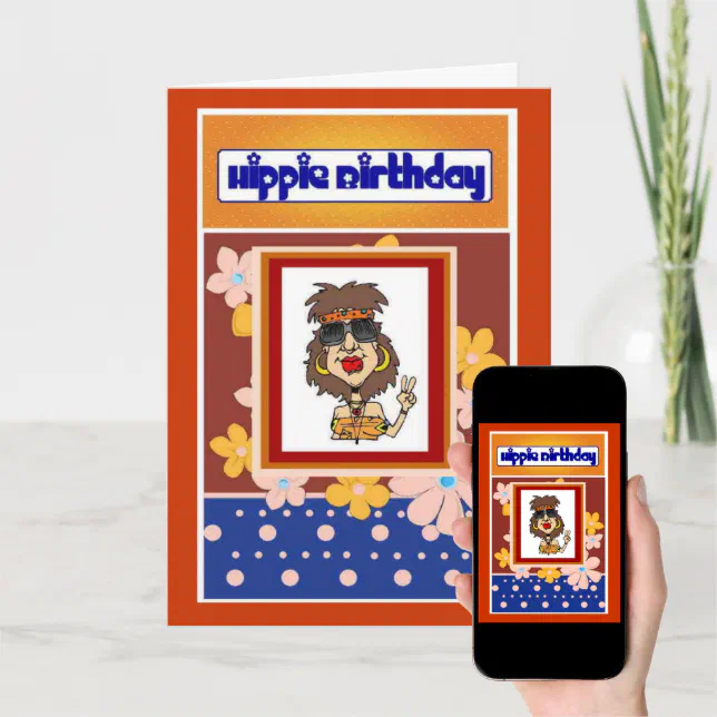 Hippie Birthday Card | Zazzle