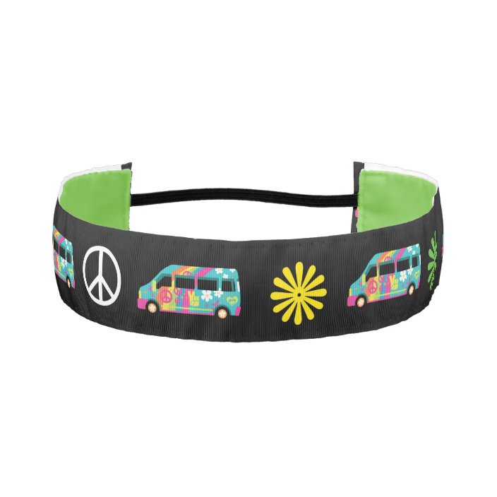 Hippie Bus Peace Sign 70s Athletic Headband | Zazzle.com