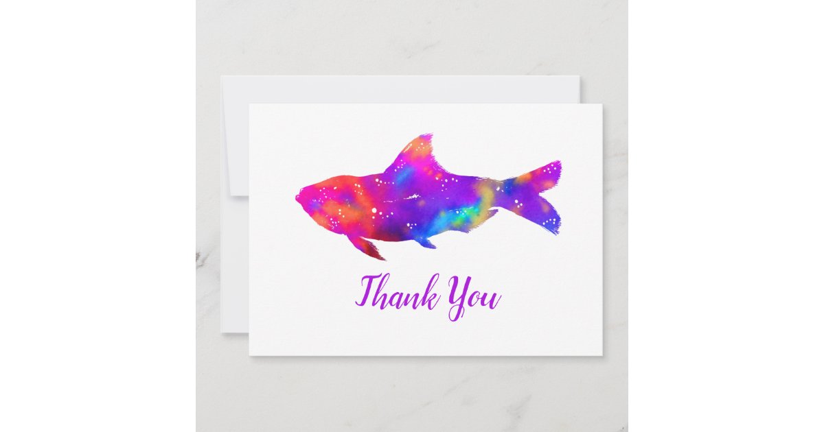 Hippie Fish Thank You Card | Zazzle