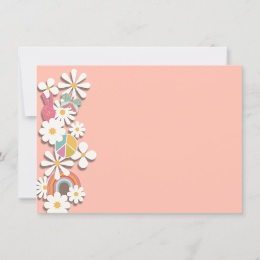 Hippie Flower Power 70s 60s Birthday Party Invitat Invitation | Zazzle