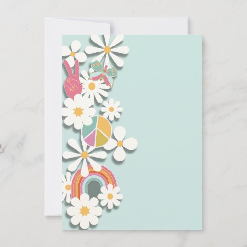 Hippie Flower Power 70s 60s Birthday Party Invitat Invitation | Zazzle