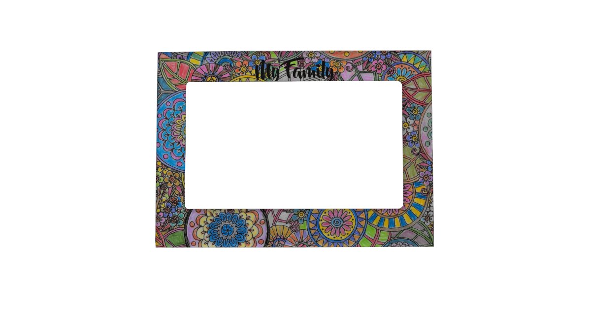 Hippie Flower Power Magnetic Frame | Zazzle