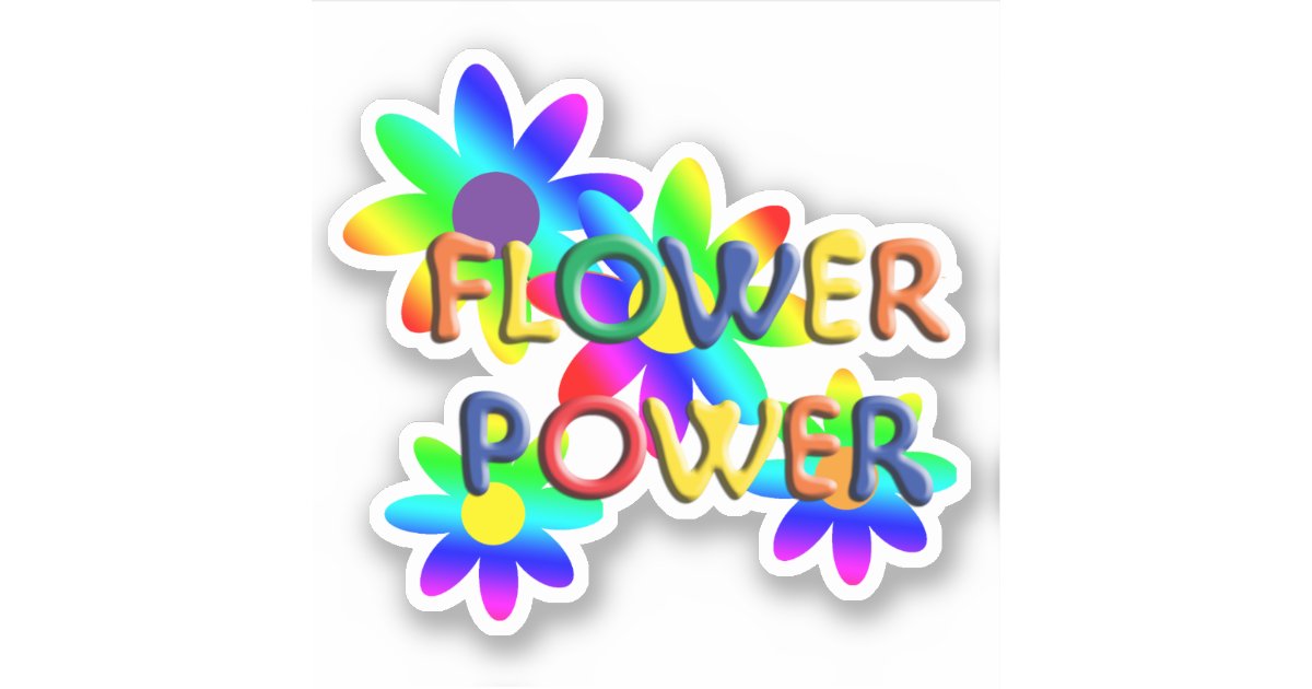 Hippie Flower Power Sticker | Zazzle