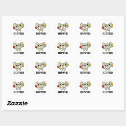 Hippie Funny Hip Bone Pun Classic Round Sticker | Zazzle