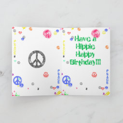 Hippie Happy Birthday Card | Zazzle