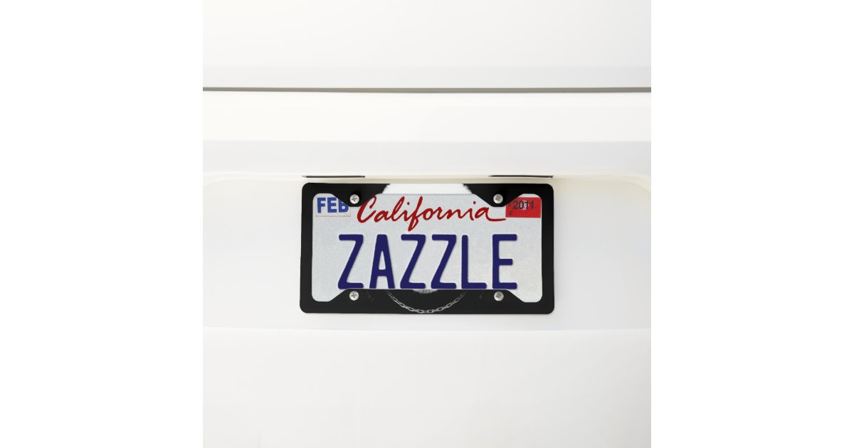 Hippie panda license plate frame | Zazzle