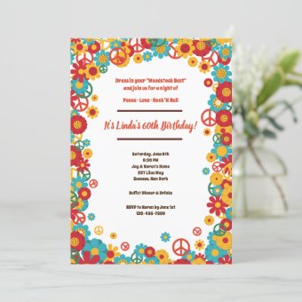 Hippie Party Invitation | Zazzle