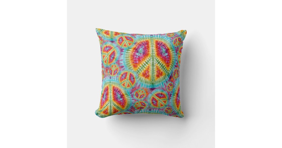 Hippie Peace Sign Pillow | Zazzle