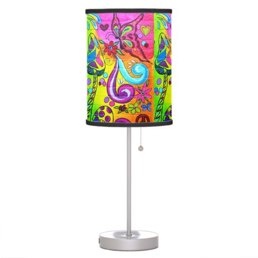 hippie psychedelic groovy table lamp | Zazzle