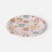 Hippie Rainbow Groovy Birthday Paper Plates | Zazzle