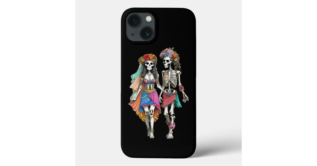 Hippie Skeleton Couple Phone Case | Zazzle