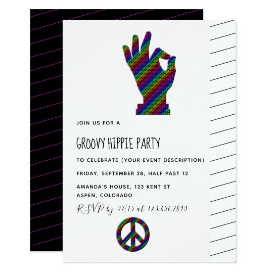 Hippie Themed Party Invitation | Zazzle.com