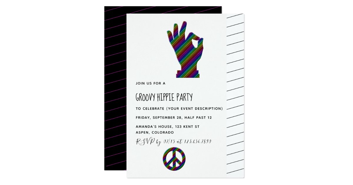 Hippie Themed Party Invitation | Zazzle.com