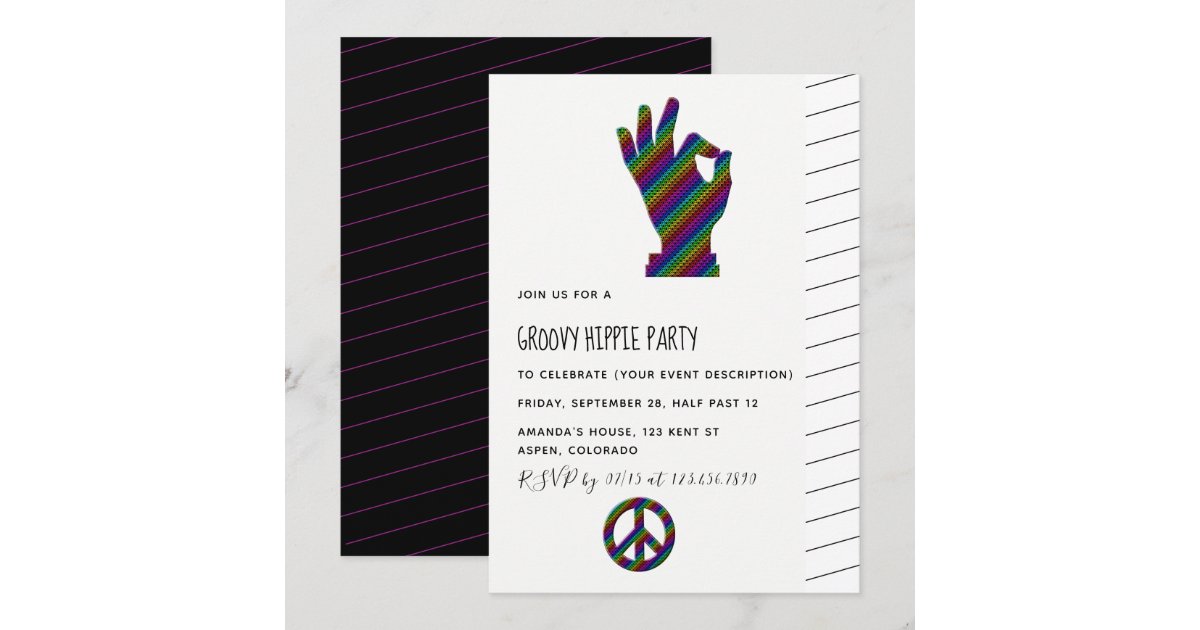 Hippie Themed Party Invitation | Zazzle