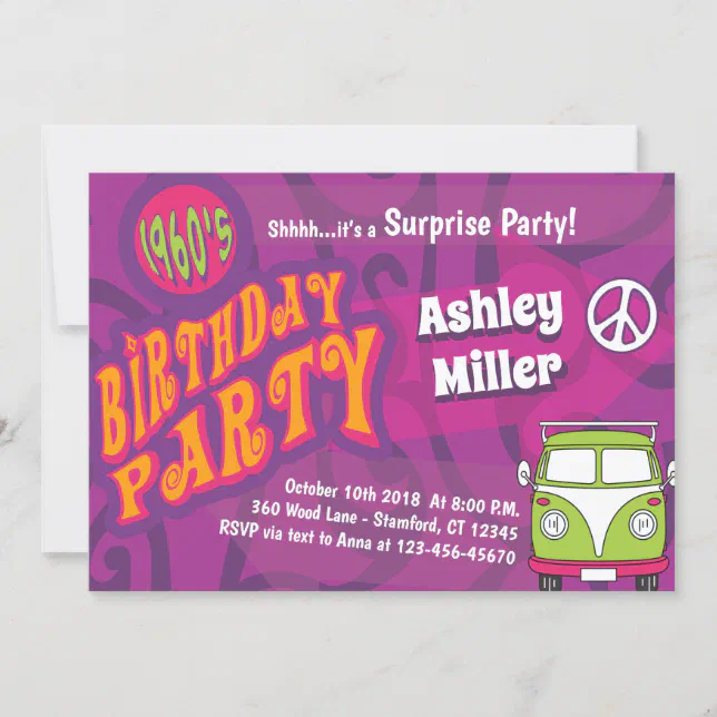 Hippie Themed Party Invitation | Zazzle