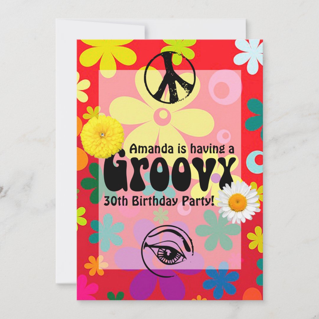 Hippie Themed Party Invitation | Zazzle