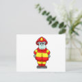 Hippo as Firefighter at Fire department with Hat Postcard | Zazzle