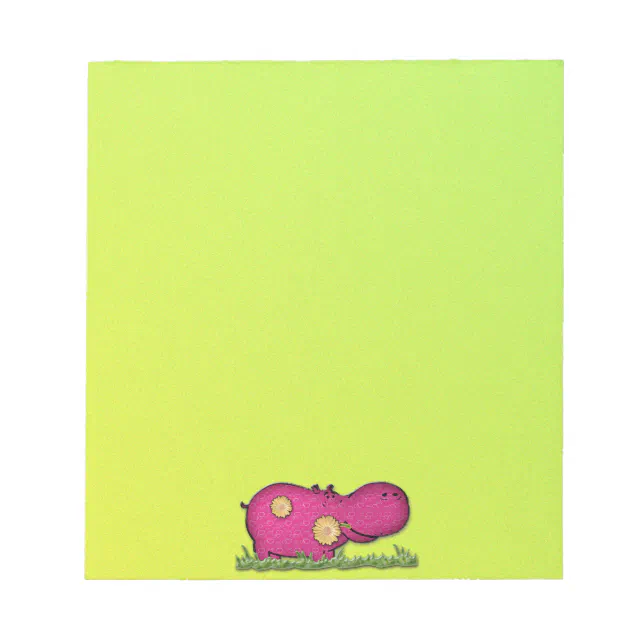 hippo fun notepad | Zazzle