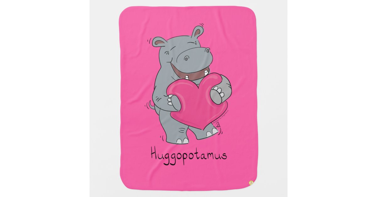 Hippo Hugs Valentine's Day Baby Blanket | Zazzle