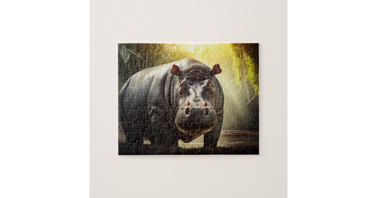 Hippo Jigsaw Puzzle - Jungle | Zazzle
