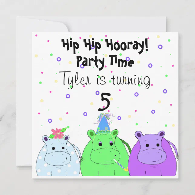 Hippo Party Invitation | Zazzle