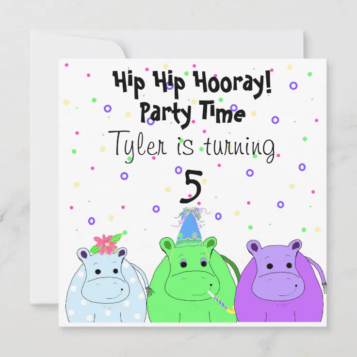 Hippo Party Invitation | Zazzle