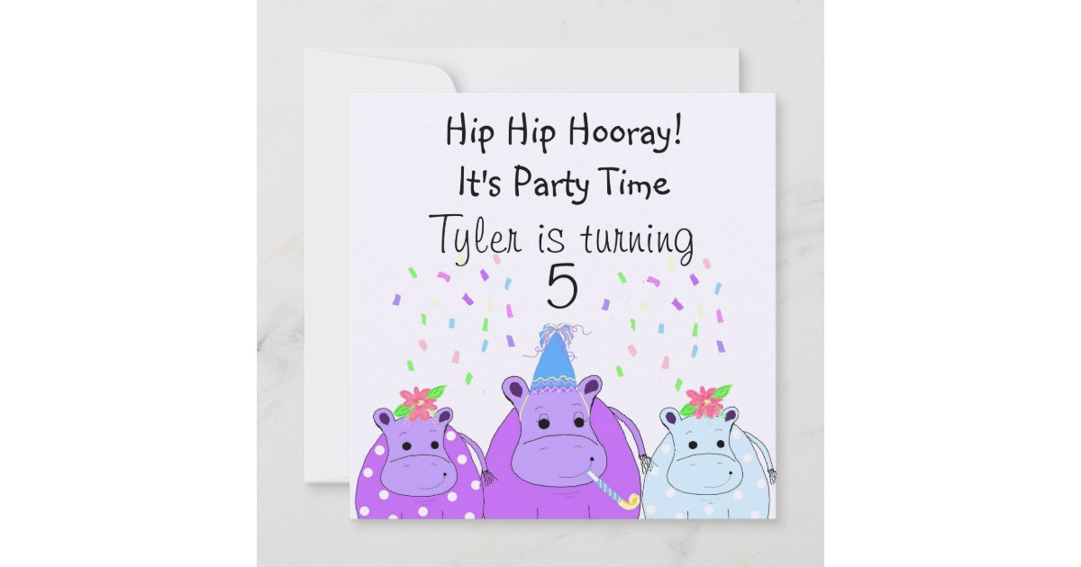 Hippo Party Invitation | Zazzle