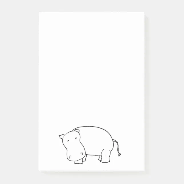 Hippo post it notes | Zazzle