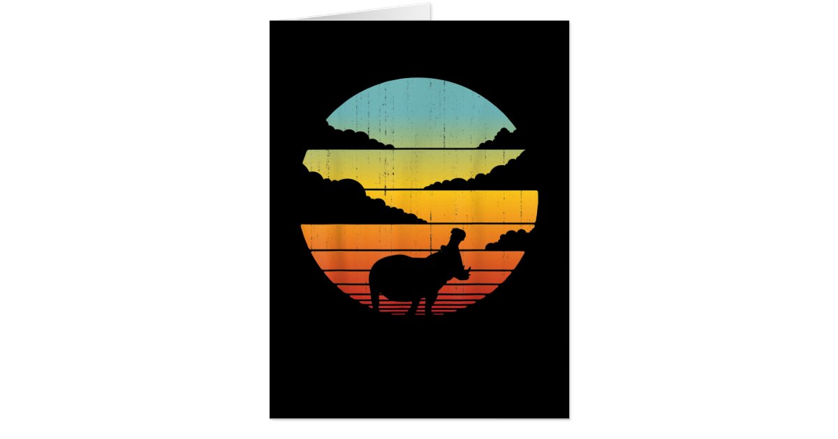 Hippopotamus 60s 70s Hippo | Hippo Lover Card | Zazzle
