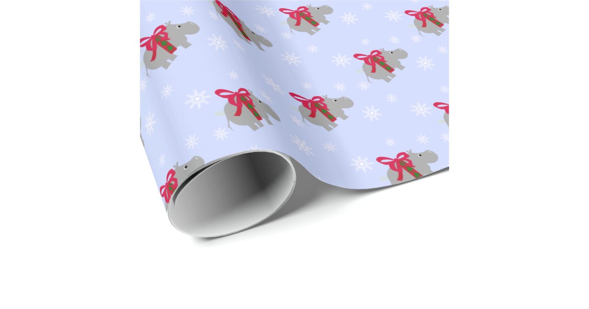 Hippopotamus Christmas Gift Wrap Wrapping Paper | Zazzle