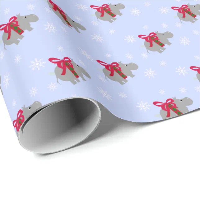Hippopotamus Christmas Gift Wrap Wrapping Paper | Zazzle