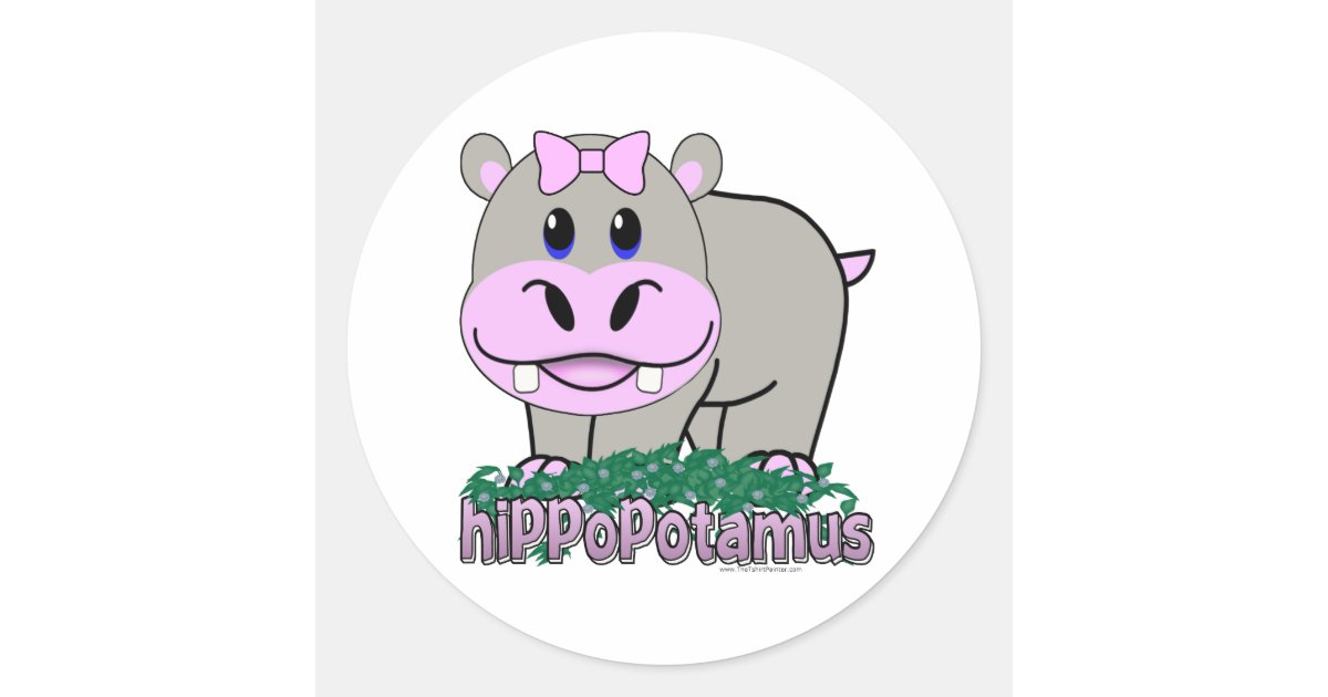 Hippopotamus Classic Round Sticker | Zazzle