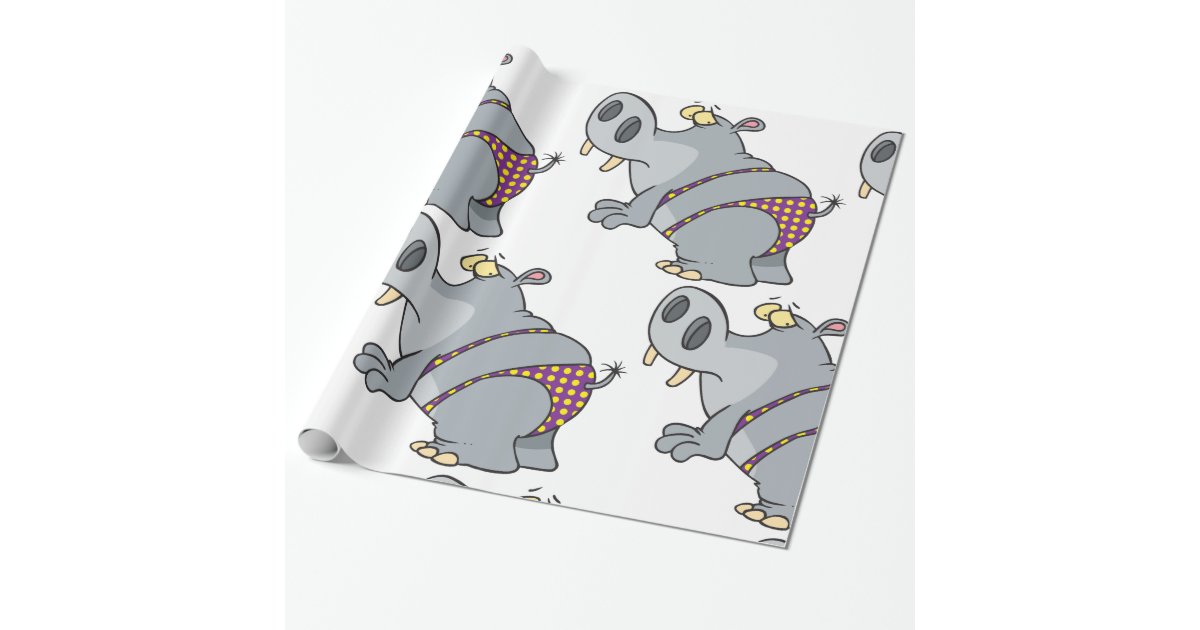 Hippopotamus In A Bikini Wrapping Paper | Zazzle