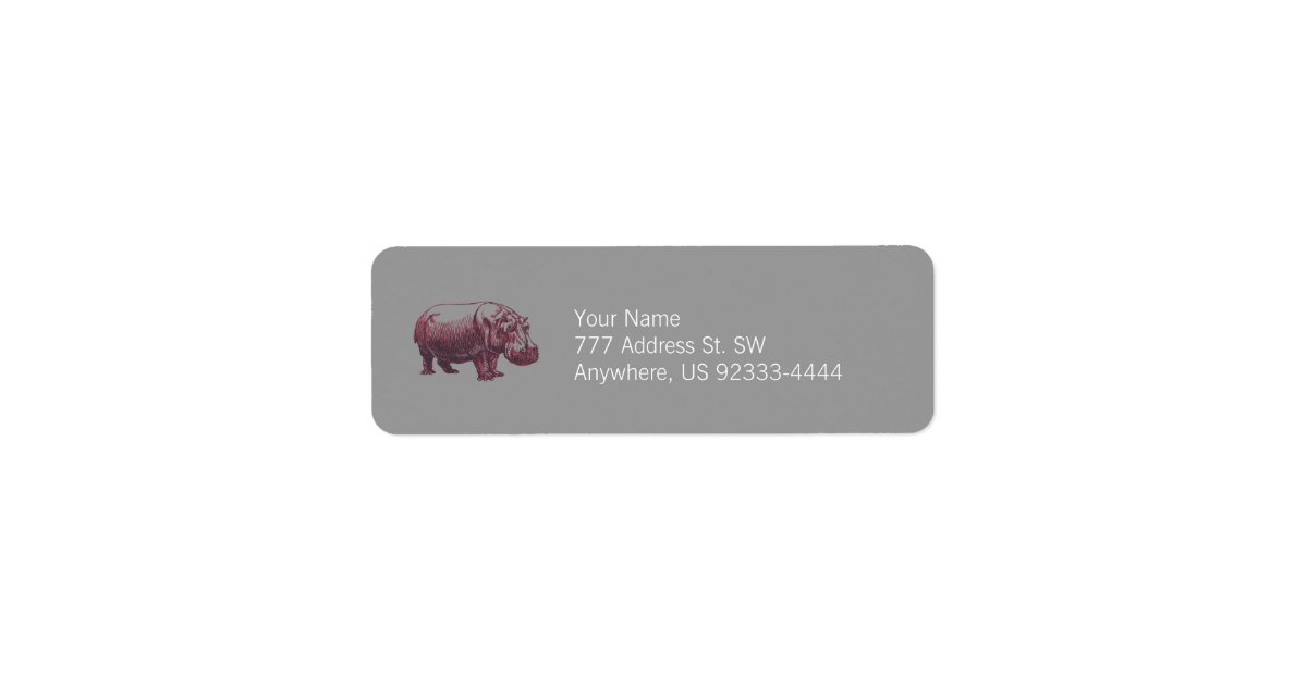 Hippopotamus Label | Zazzle