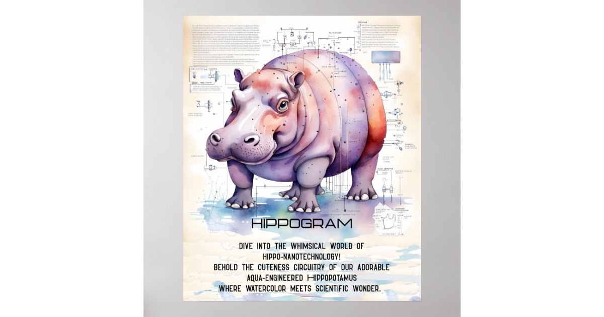 Hippopotamus Poster | Zazzle