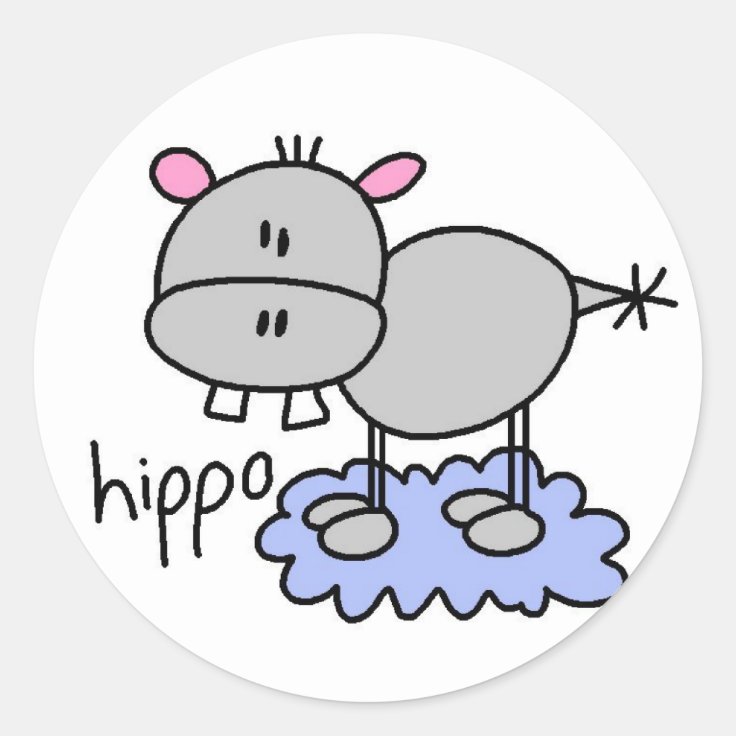 Hippopotamus Stickers Sticker | Zazzle