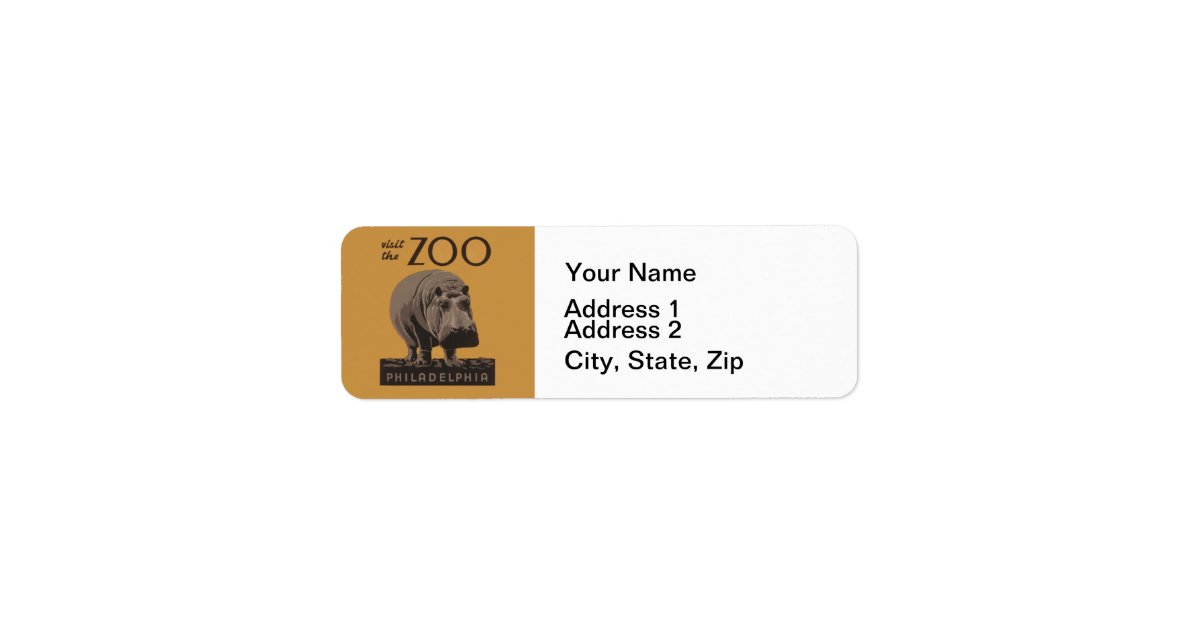 Hippopotamus vintage hippo zoo poster wpa label | Zazzle