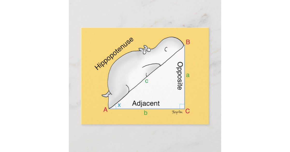 HIPPOPOTENUSE postcard by Sandra Boynton | Zazzle
