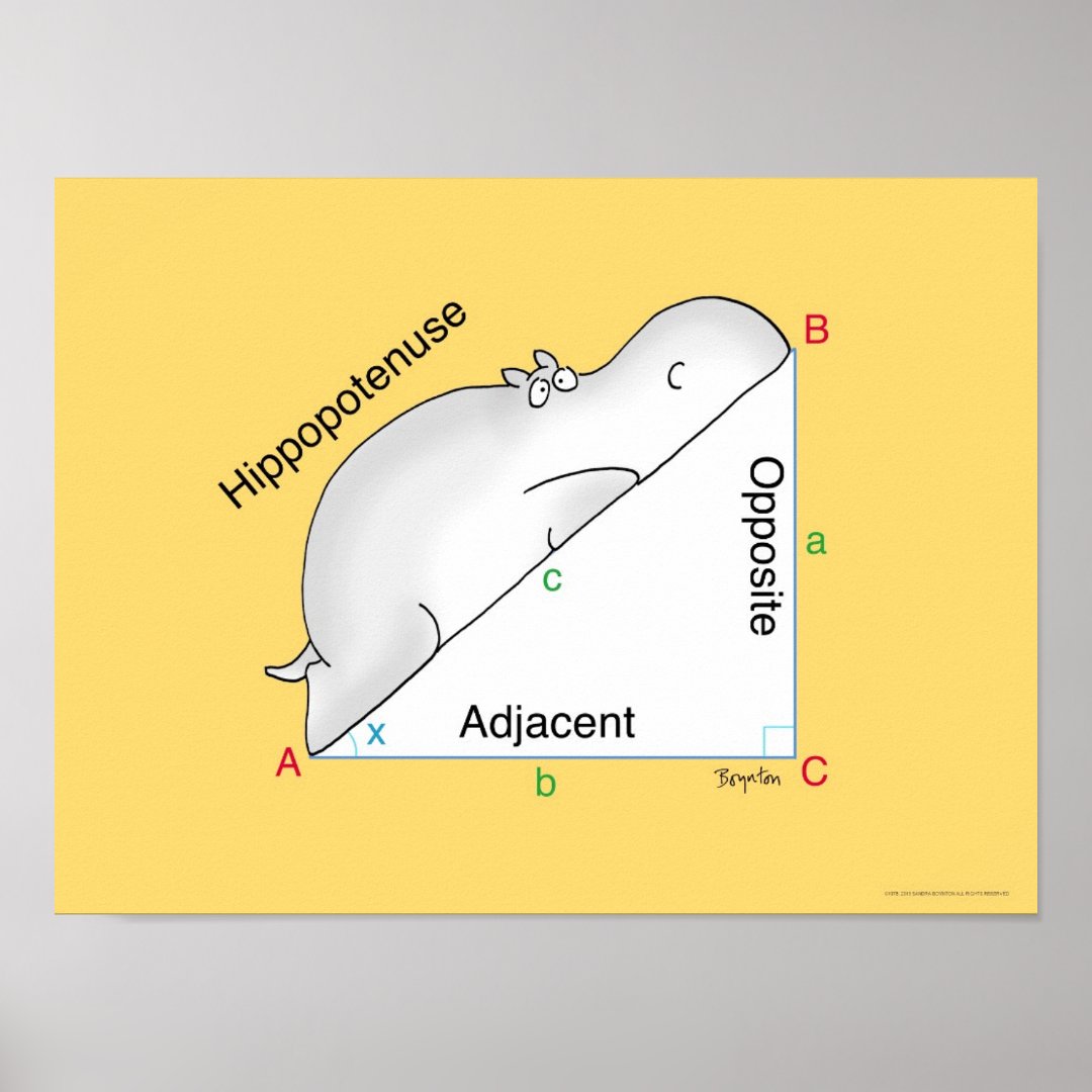 HIPPOPOTENUSE poster by Sandra Boynton | Zazzle
