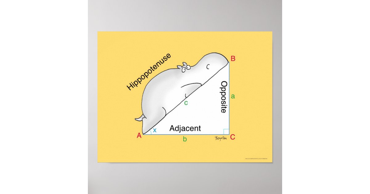 HIPPOPOTENUSE poster by Sandra Boynton | Zazzle
