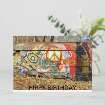 HIPPY BIRTHDAY CARD | Zazzle