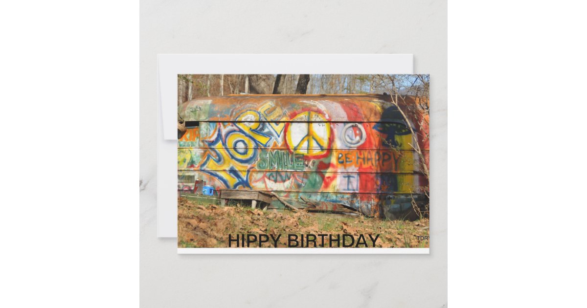 HIPPY BIRTHDAY CARD | Zazzle