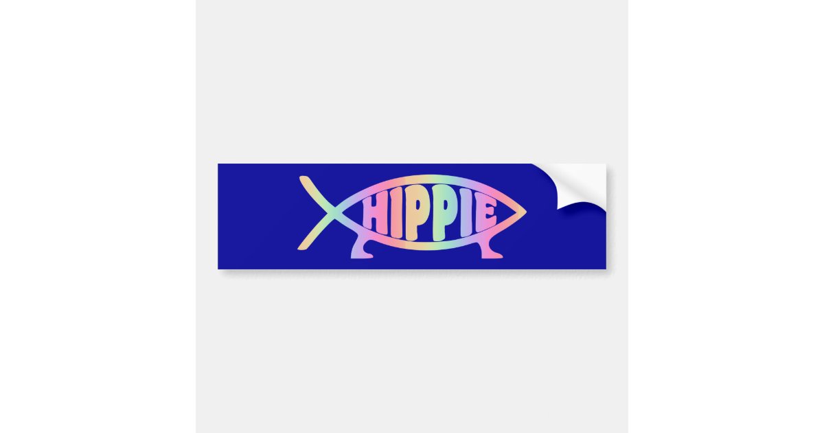 Hippy fish Rainbow Bumper Sticker | Zazzle