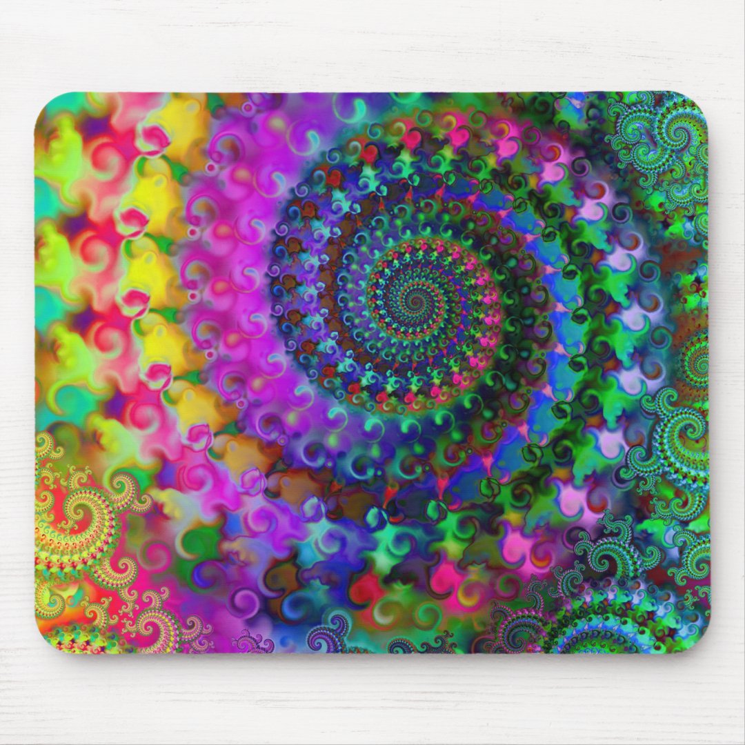 Hippy Rainbow Fractal Pattern Mouse Pad | Zazzle