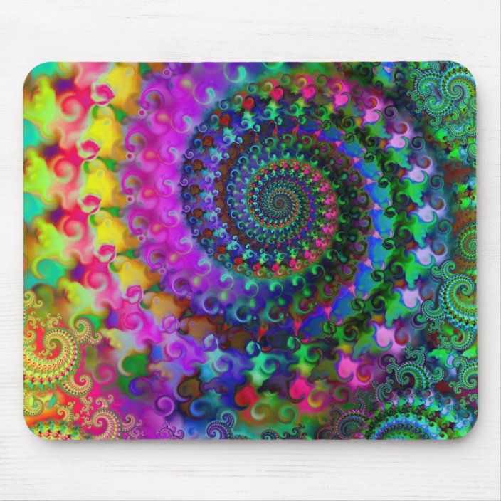 Hippy Rainbow Fractal Pattern Mouse Pad | Zazzle.com