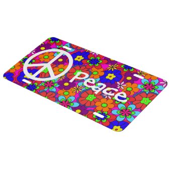 Hippy Retro Flowers Peace License Plate | Zazzle